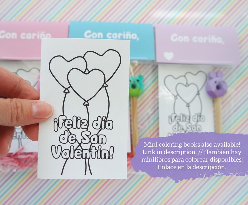 Printable Spanish Valentines Day Cards to Color San Valentín Cards for ...