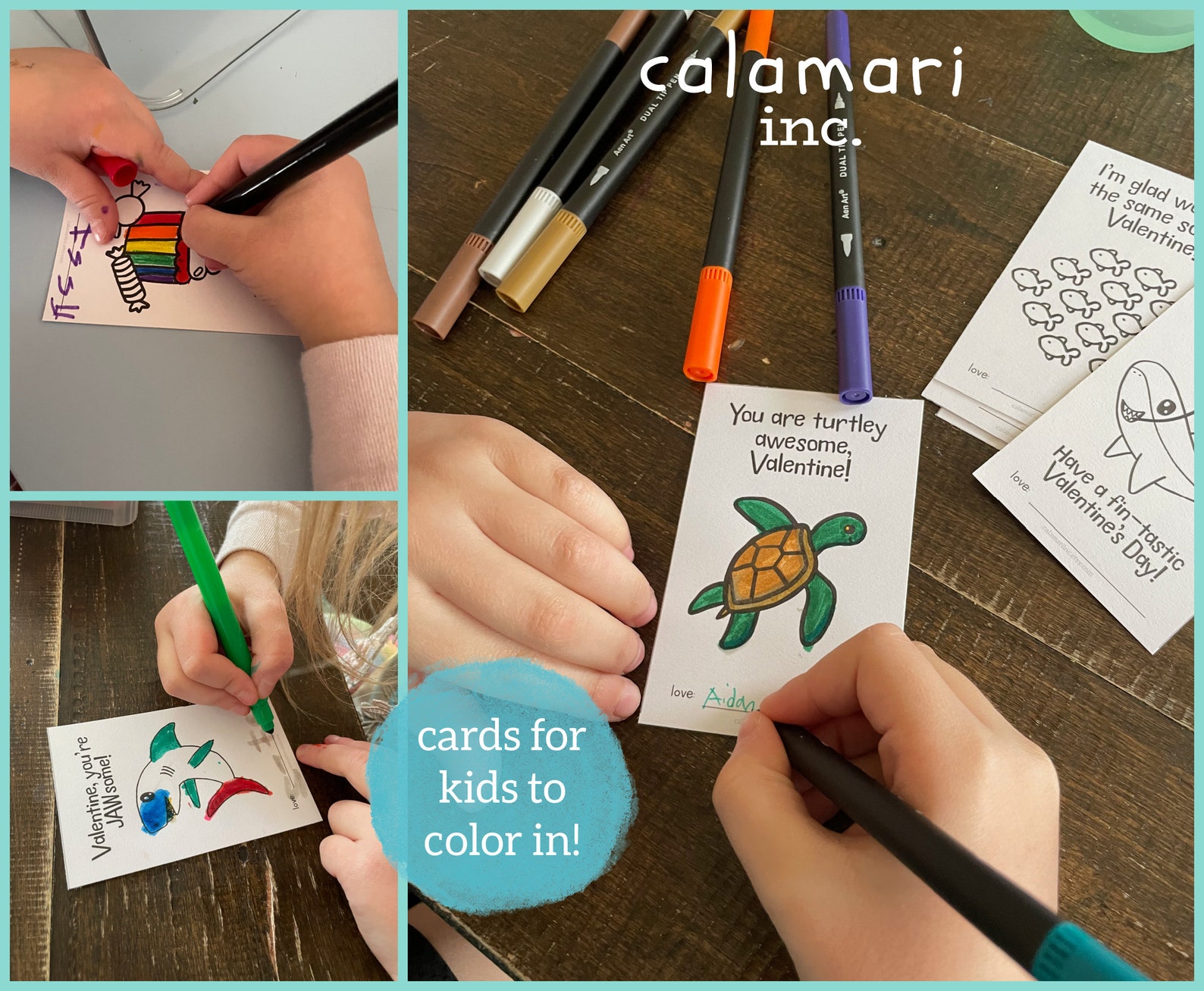 Printable Valentine Day Cards to Color PDF for Preschool With Candy ...