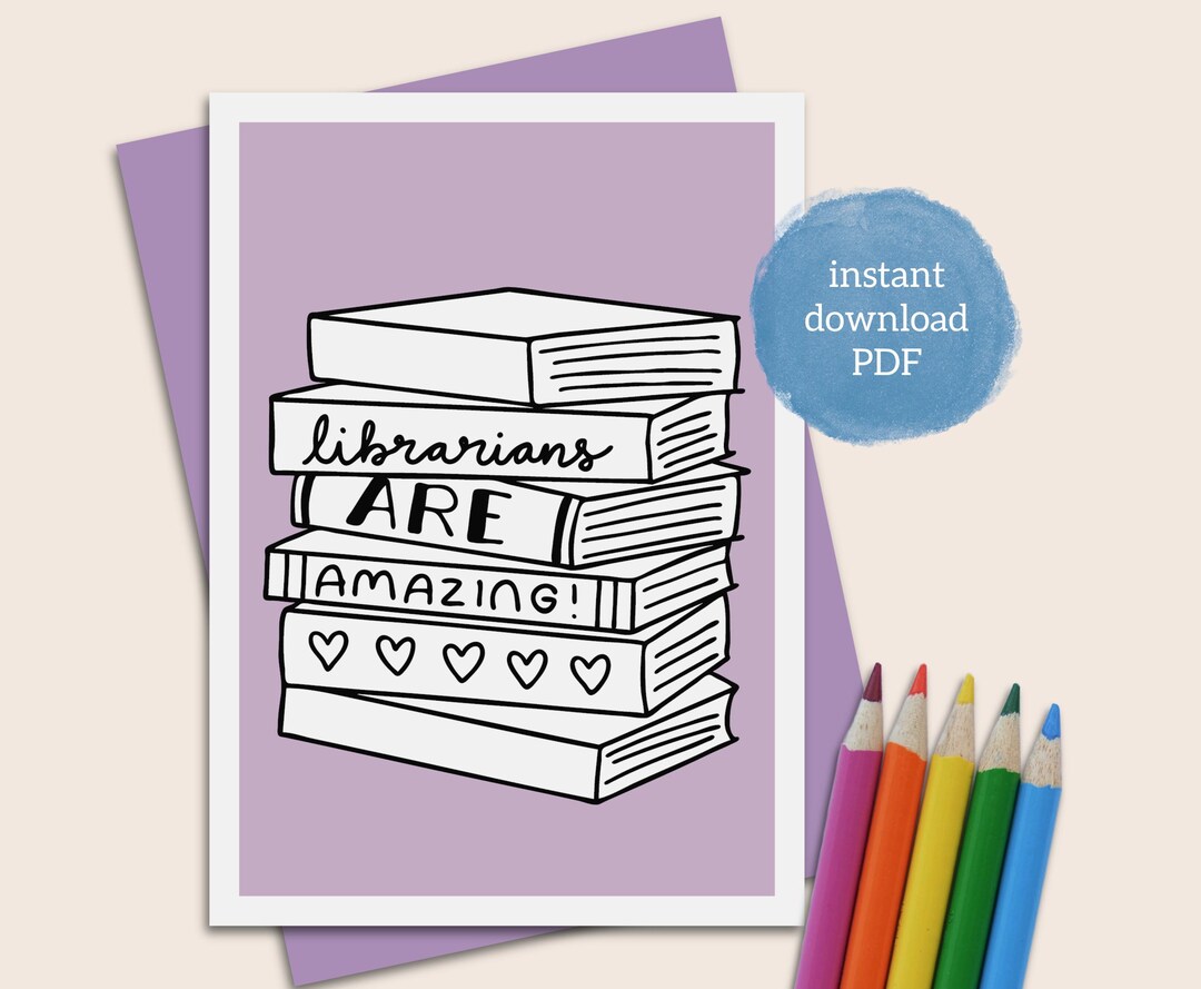 Librarians Are Amazing Printable Thank You Card for School Librarian ...