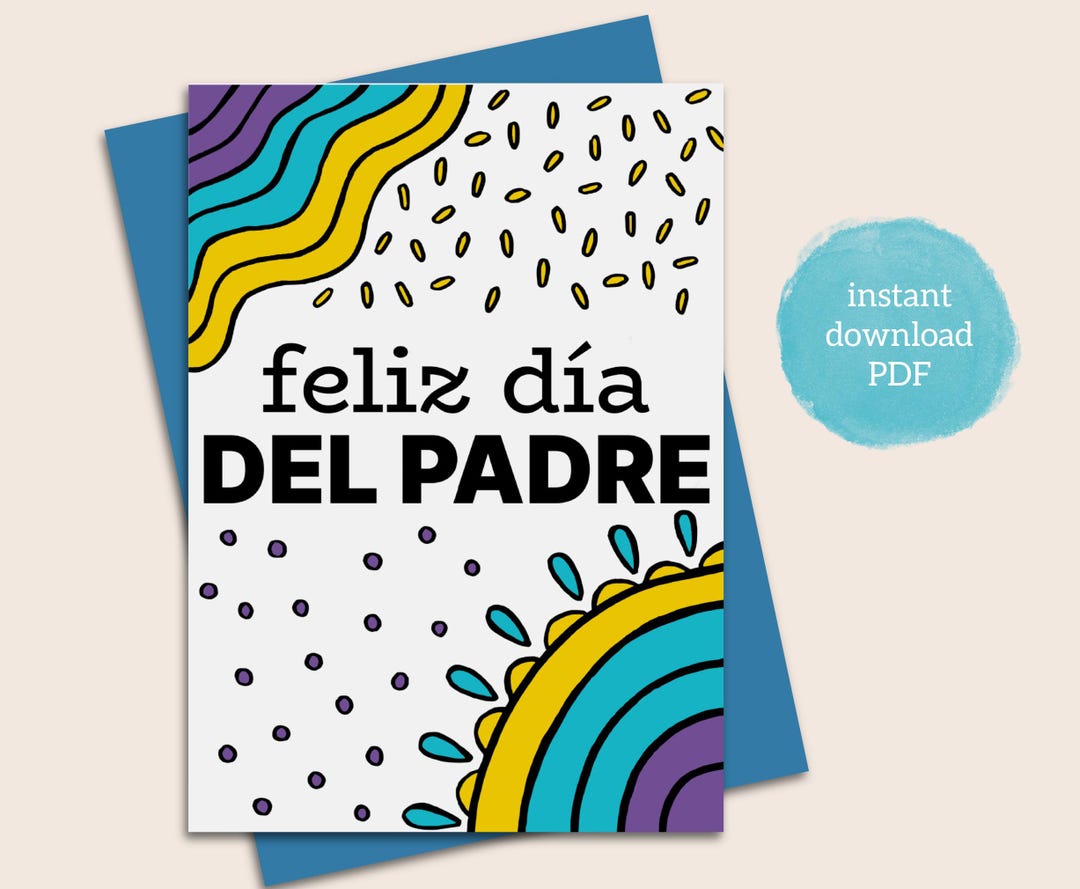 Fathers Day in Spanish Printable Card PDF With Envelope Template - Etsy