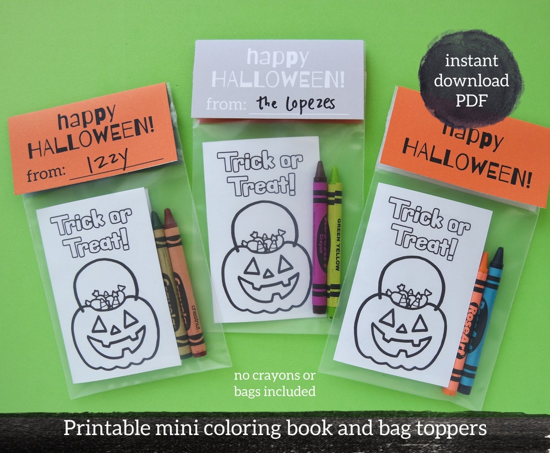 Trick or Treat Printable Non Candy Halloween Idea INCLUDES Mini ...
