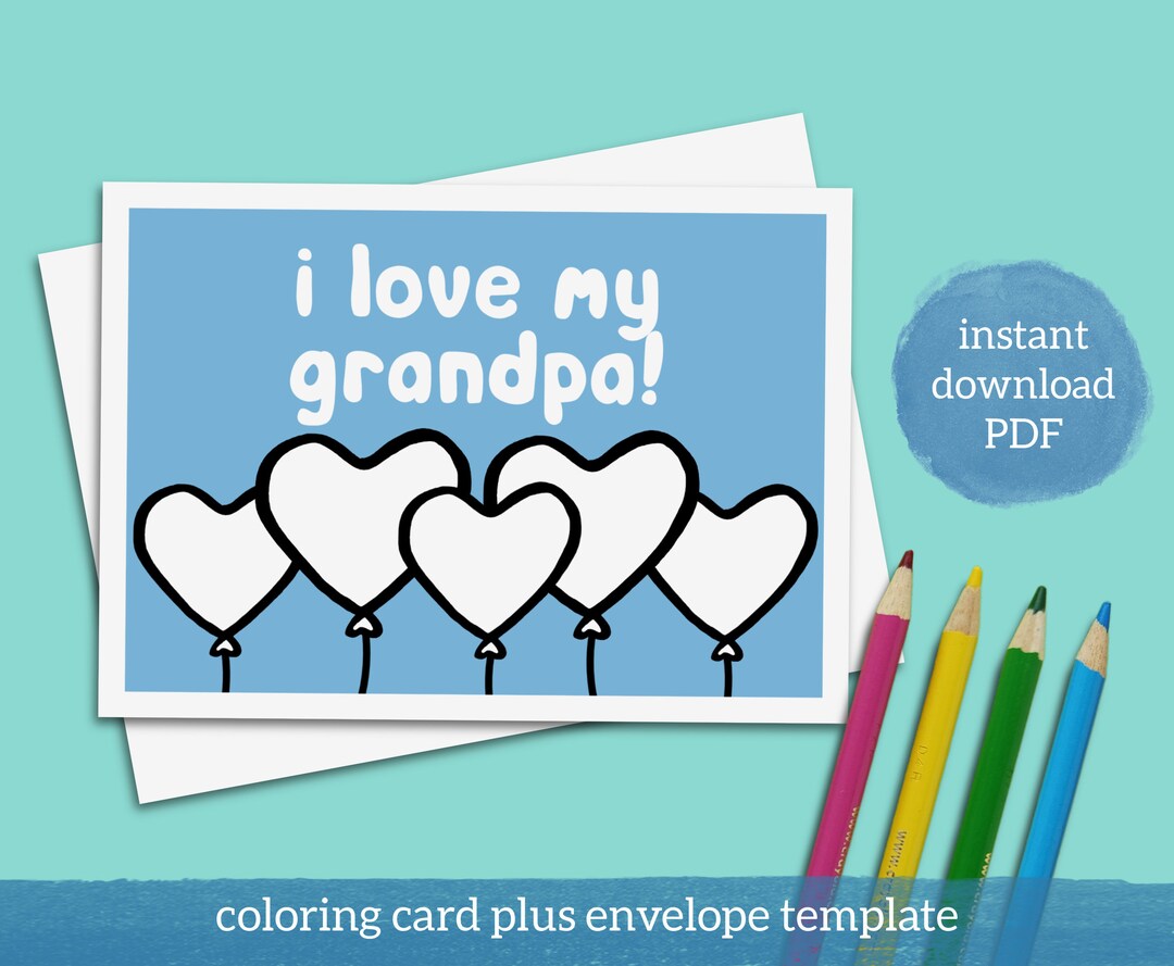 Printable Grandparents Day Cards for Grandpa Card for Kids to Color ...