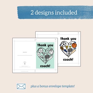 Printable Thank You Coach PE Teacher Thank You 5x7 Coloring Card - Etsy