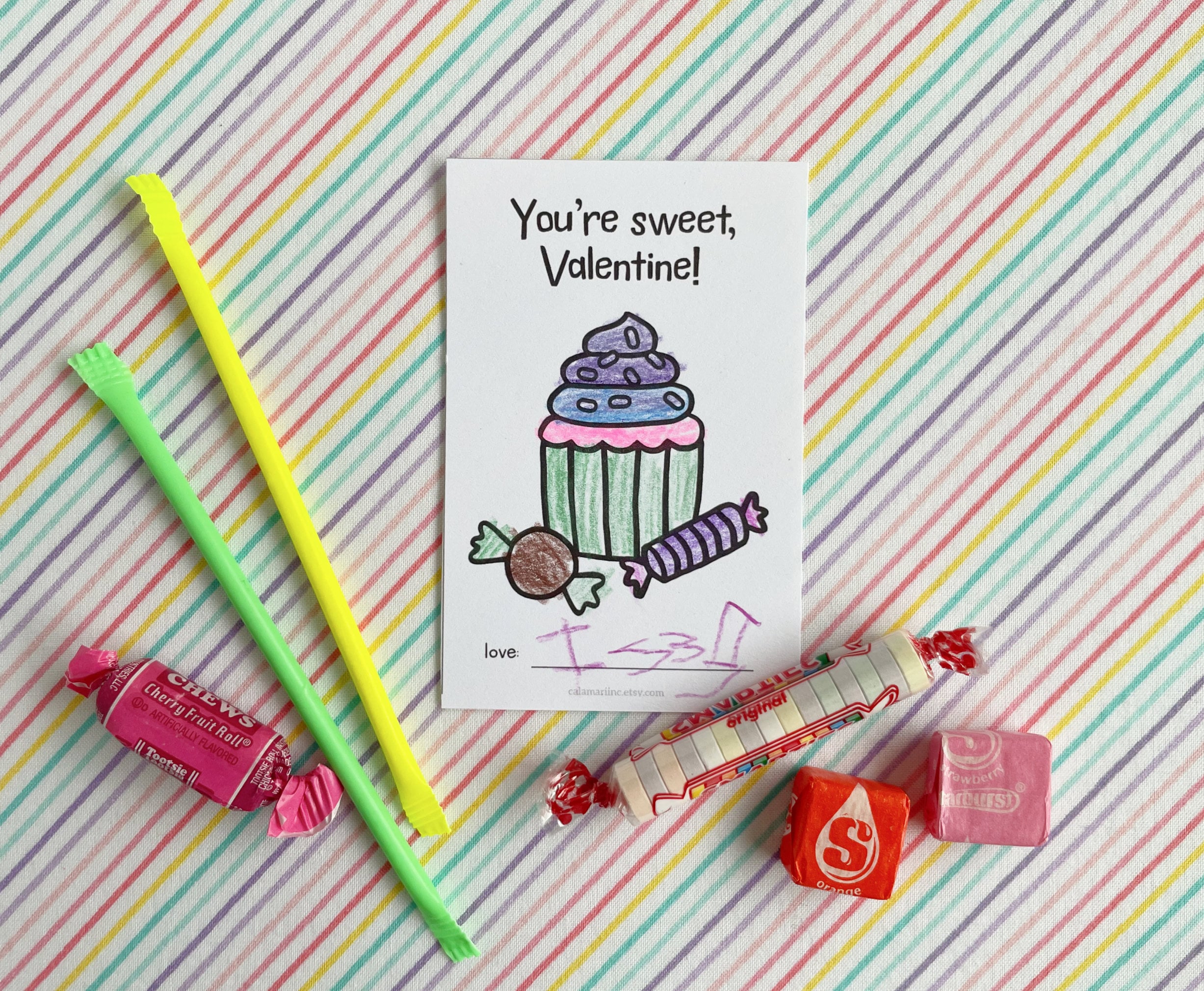 Printable Valentine Day Cards to Color PDF for Preschool With Candy ...