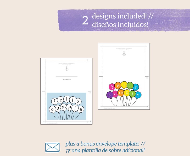 Spanish Birthday Card PDF Feliz Cumpleaños Card in Spanish Printable ...