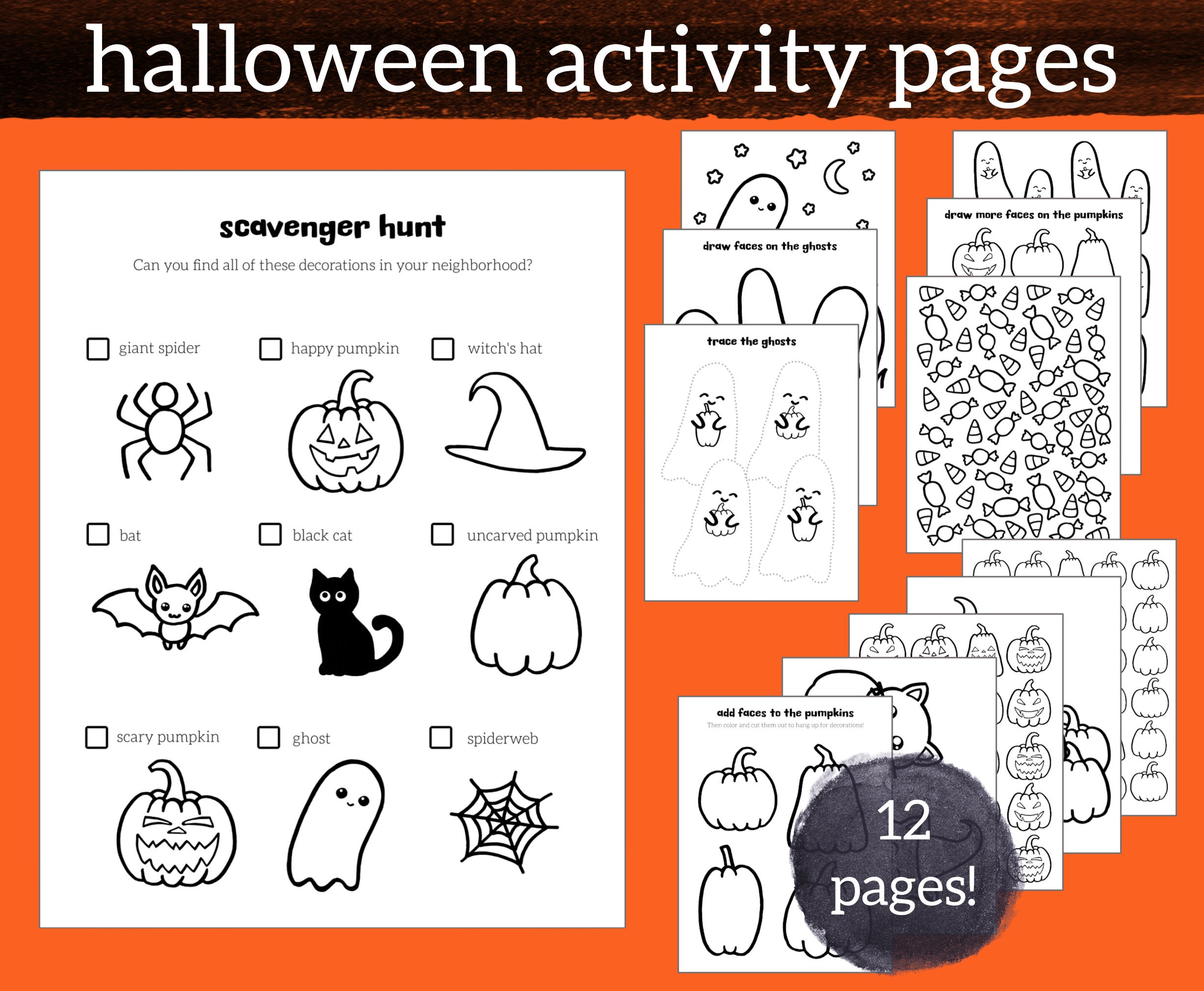 Printable Halloween Scavenger Hunt Plus 11 More Halloween Printable ...
