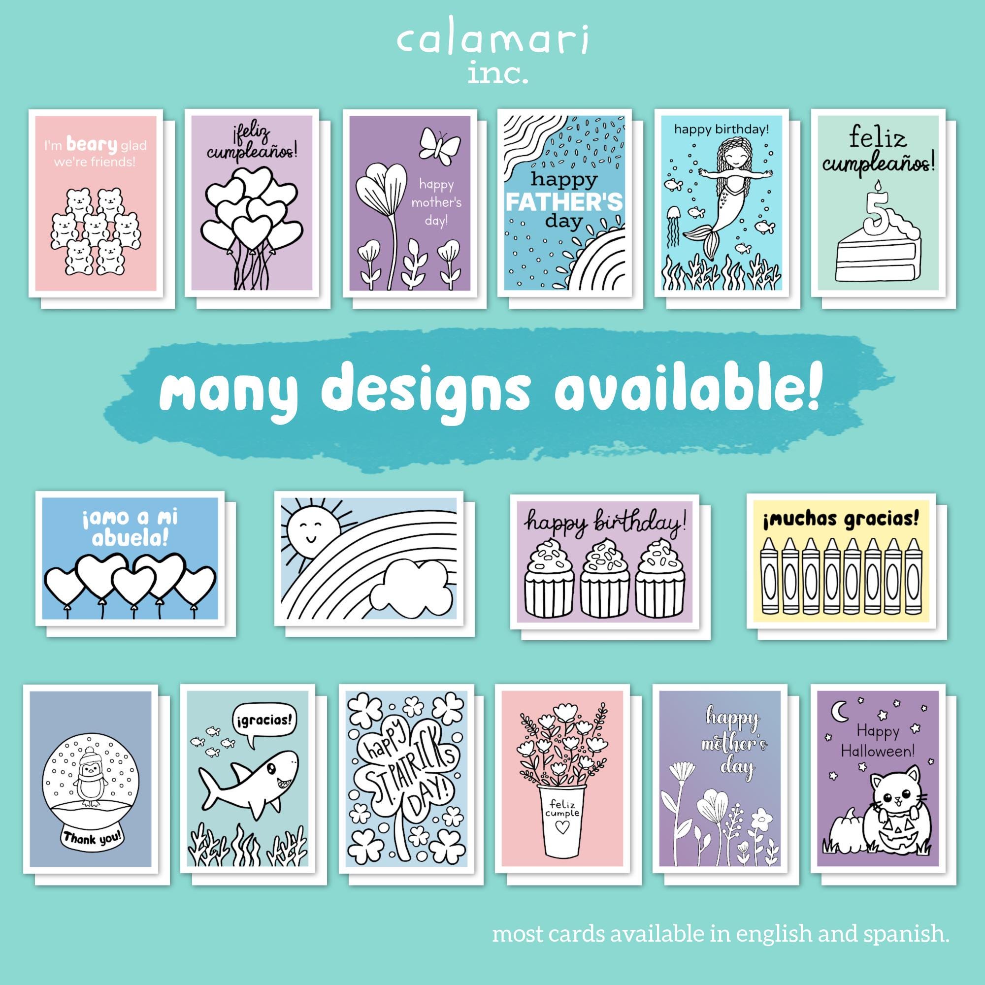 Fathers Day in Spanish Printable Card for Kids to Color 2 Designs Plus ...