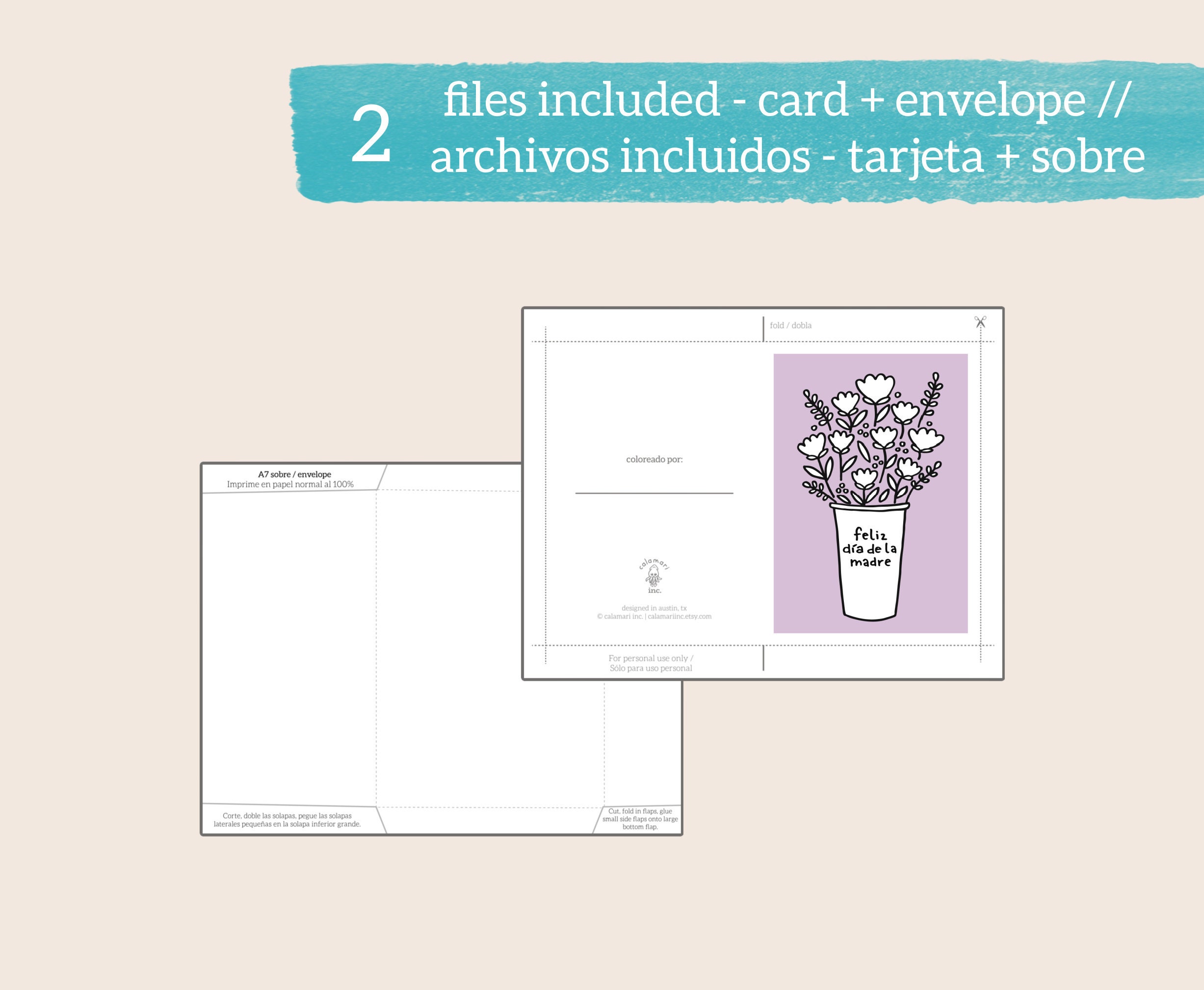 Mothers Day Cards in Spanish Printable Card to Color for Mom or Abuela ...