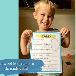 All About My Dad Printable Worksheet Father's Day Interview PDF for Dad ...