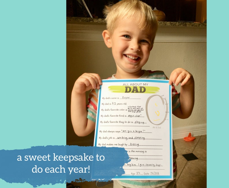 All About My Dad Printable Worksheet Father's Day - Etsy