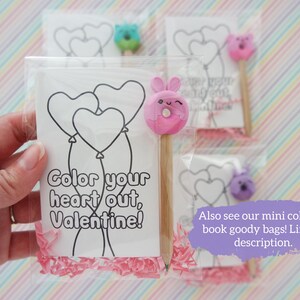 Printable Valentine Day Cards to Color PDF for Preschool With Candy ...