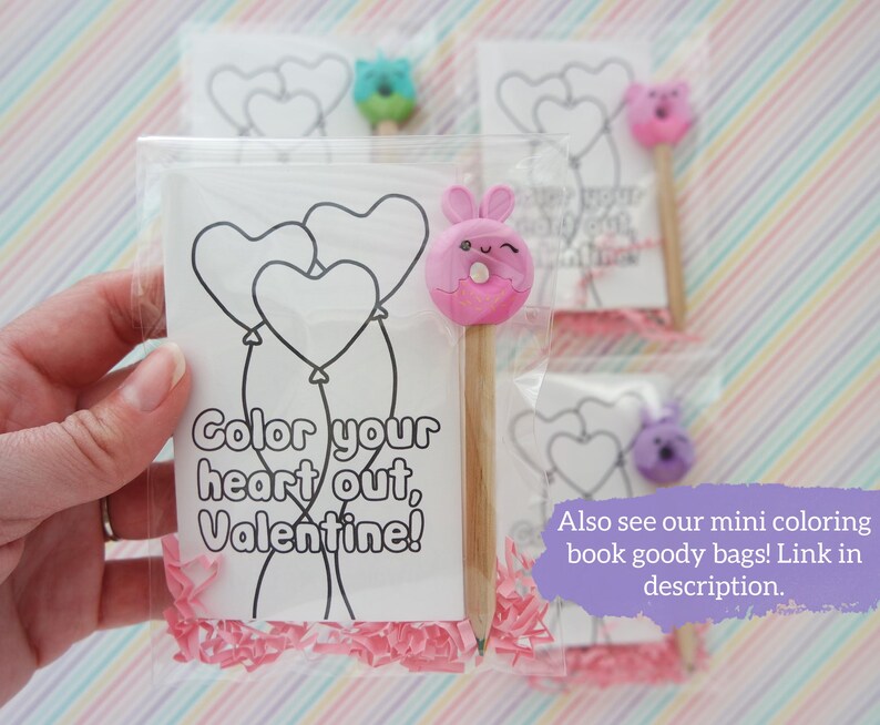 Printable Valentine Day Cards to Color PDF for Preschool With Candy ...
