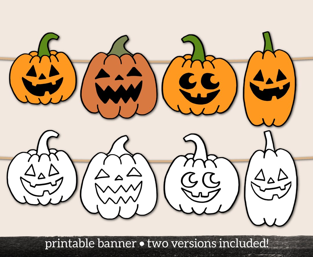 Printable Banner for Halloween Decorations Jack O Lantern - Etsy