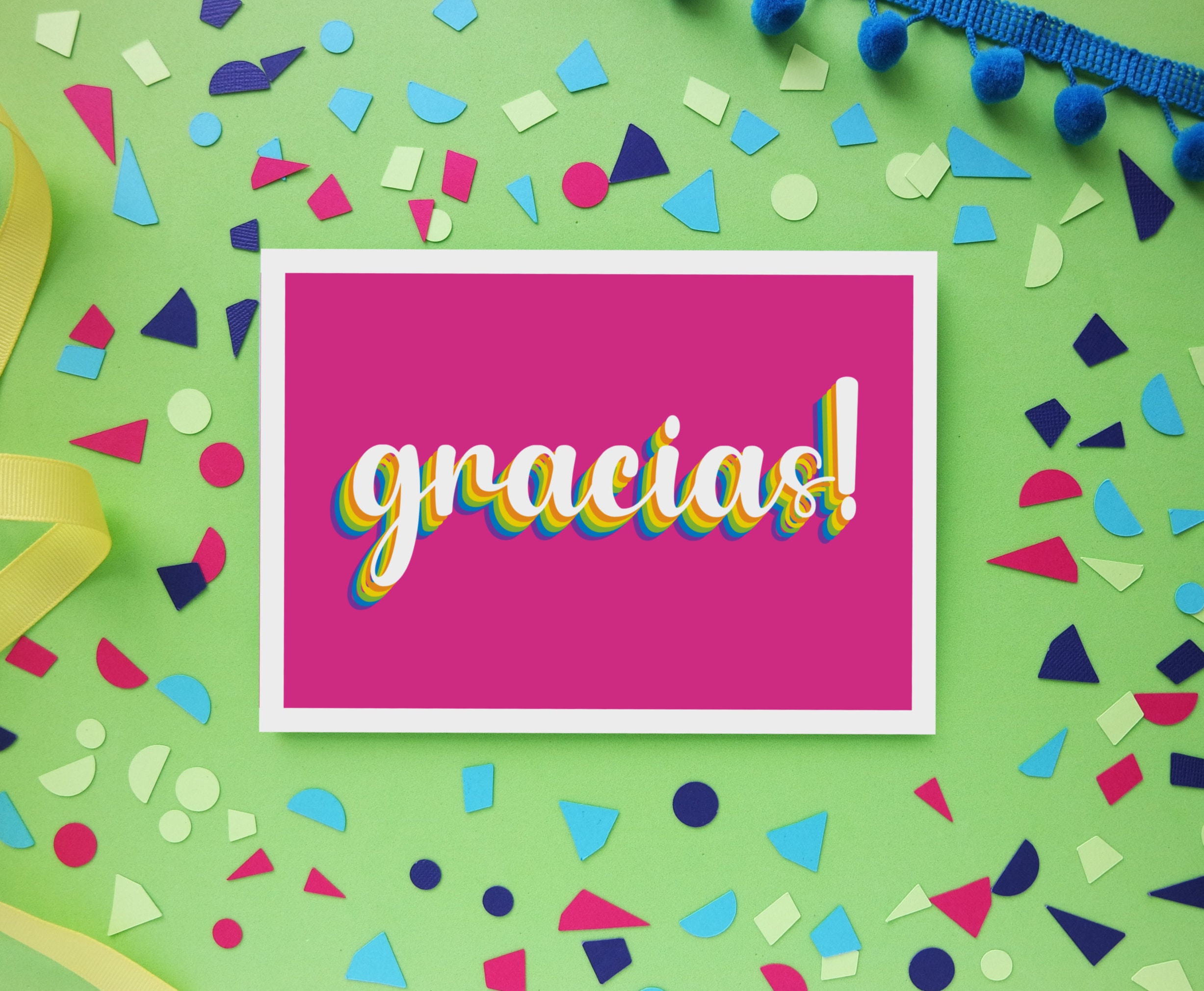 Spanish Thank You Card Muchas Gracias Card Printable PDF, 5x7 Finished ...