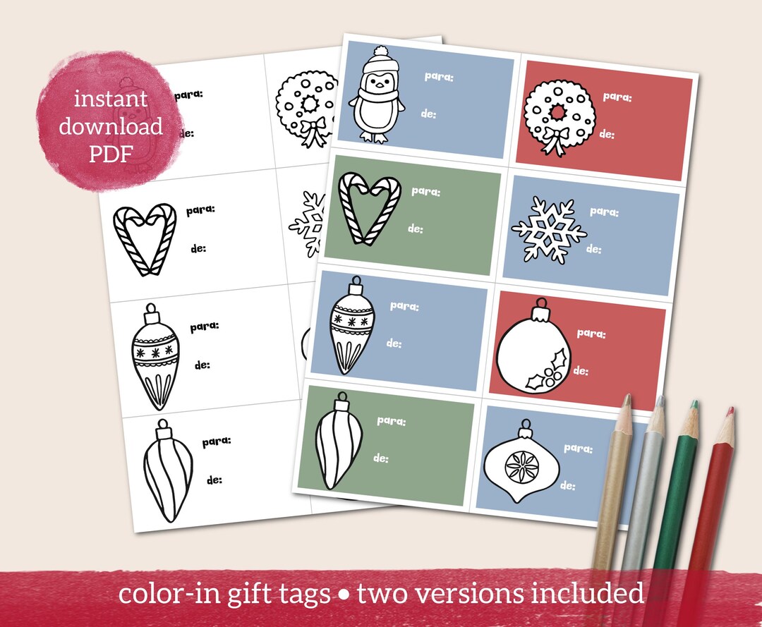 Spanish Christmas Gift Tags Printable to and From Gift Tags in Spanish ...