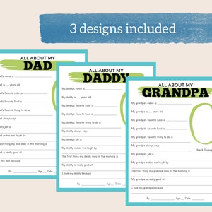 All About My Dad Printable Worksheet Father's Day Interview PDF for Dad ...