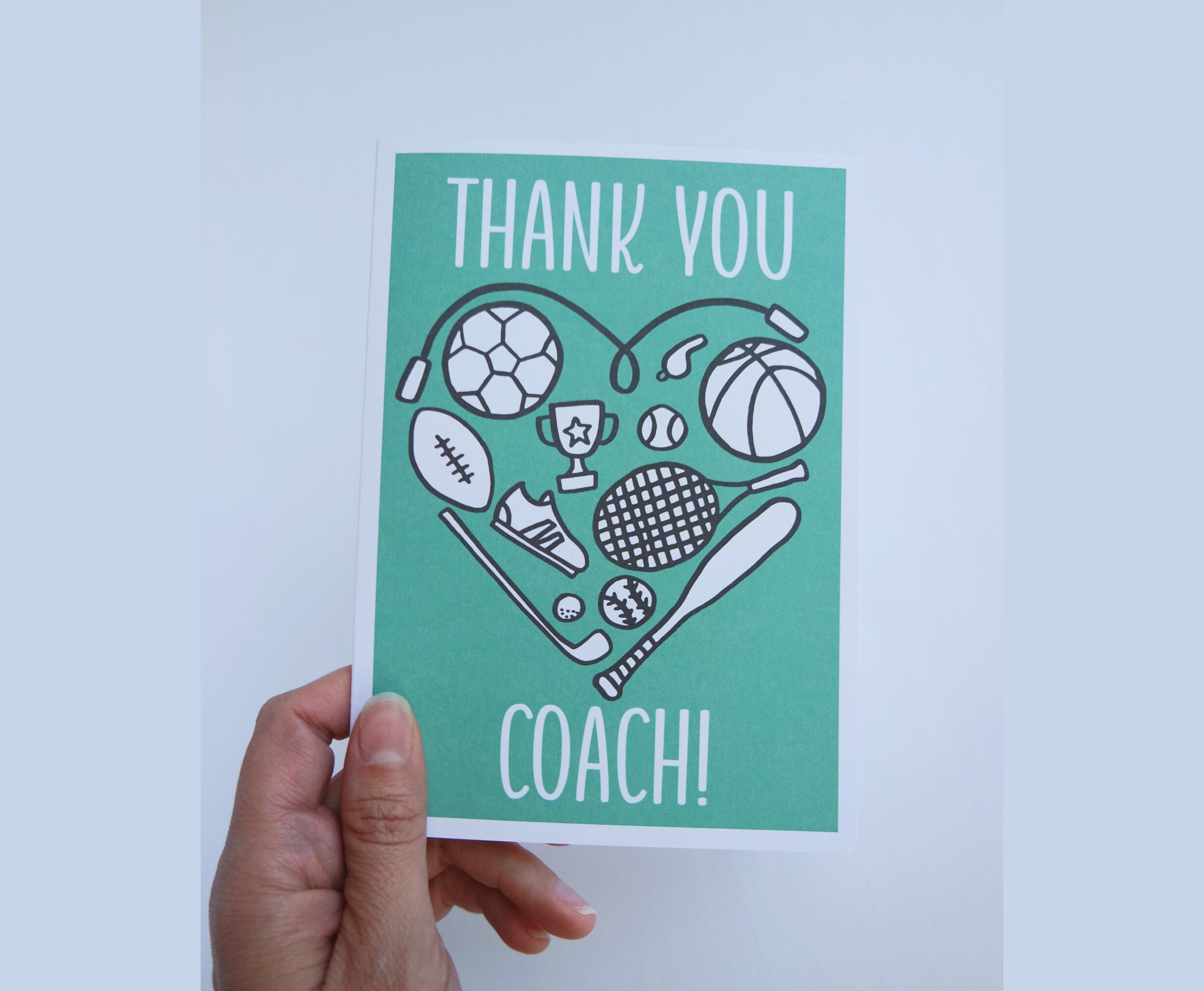 Printable Thank You Coach PE Teacher Thank You 5x7 Coloring Card - Etsy