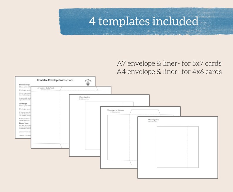 A7 and A4 Envelope Template Printable 4x6 and 5x7 Envelope Printing ...