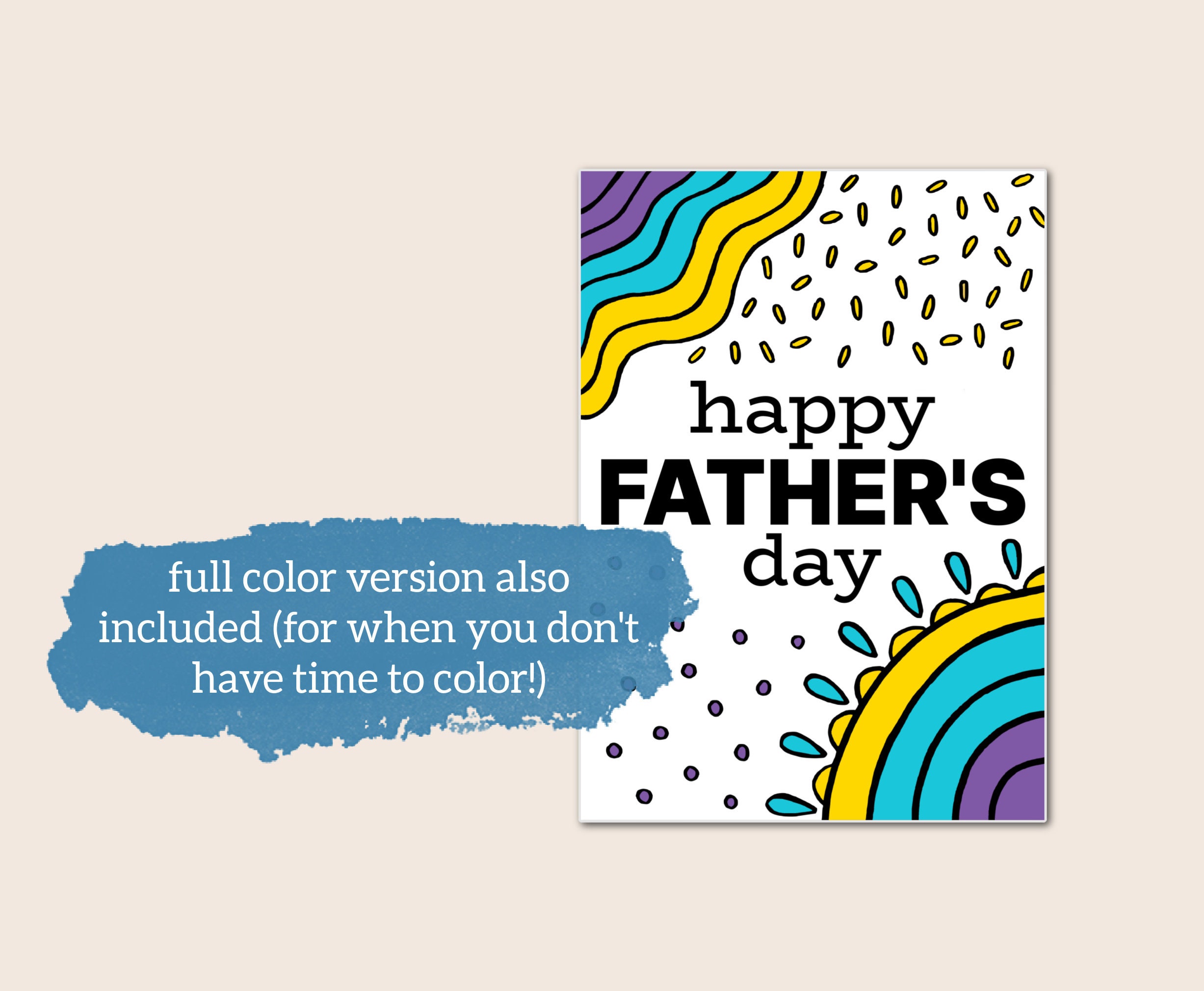 Printable Father’s Day Arts and Crafts Card for Kids to Color, 2 ...