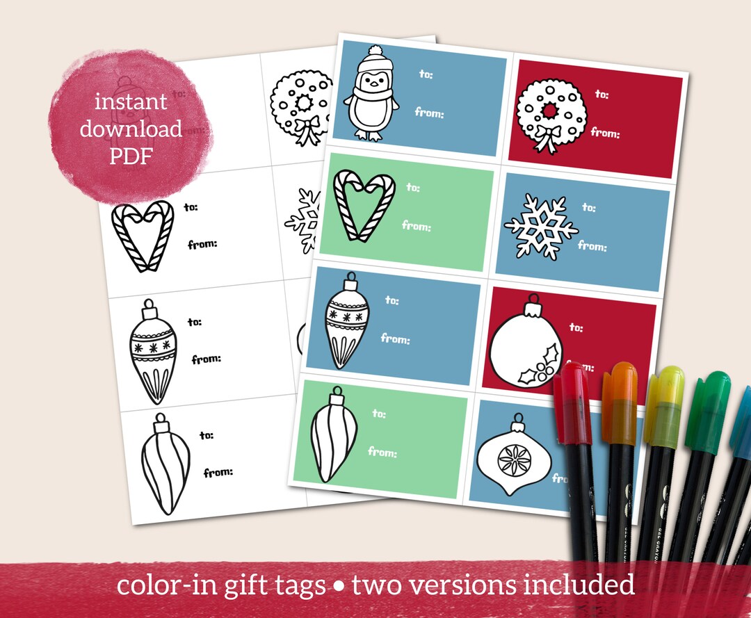 Cute Christmas Gift Tags Printable Holiday Present Gift Tags - Etsy