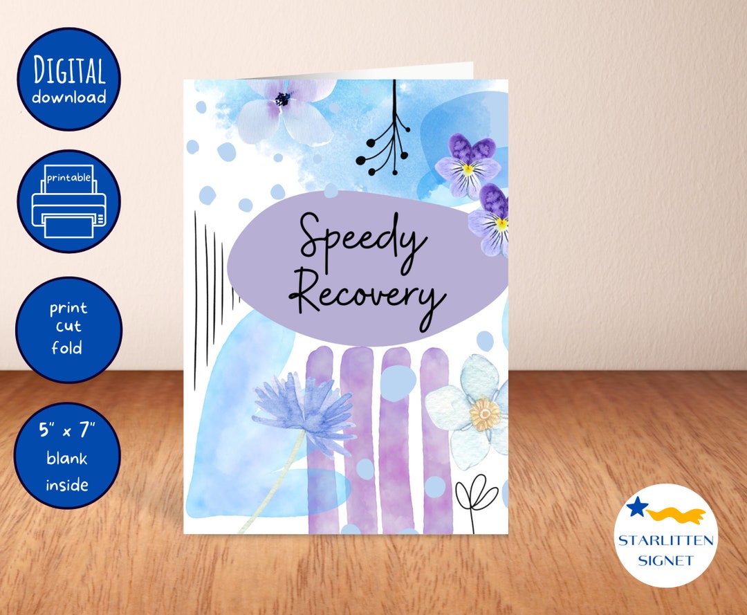 Printable * Speedy Recovery Greeting Card - Instant Digital Download ...