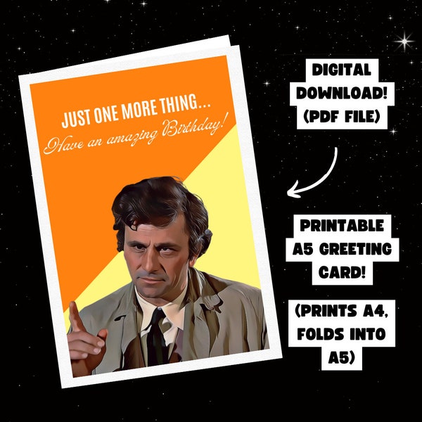 Columbo and Just One More Thing and Greeting Card - Etsy