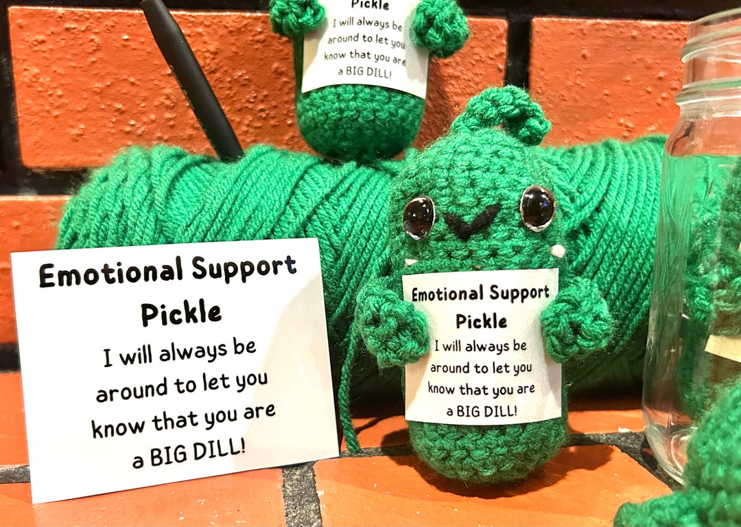 Emotional Support Pickle Youre A Big Dill Crochet - Etsy