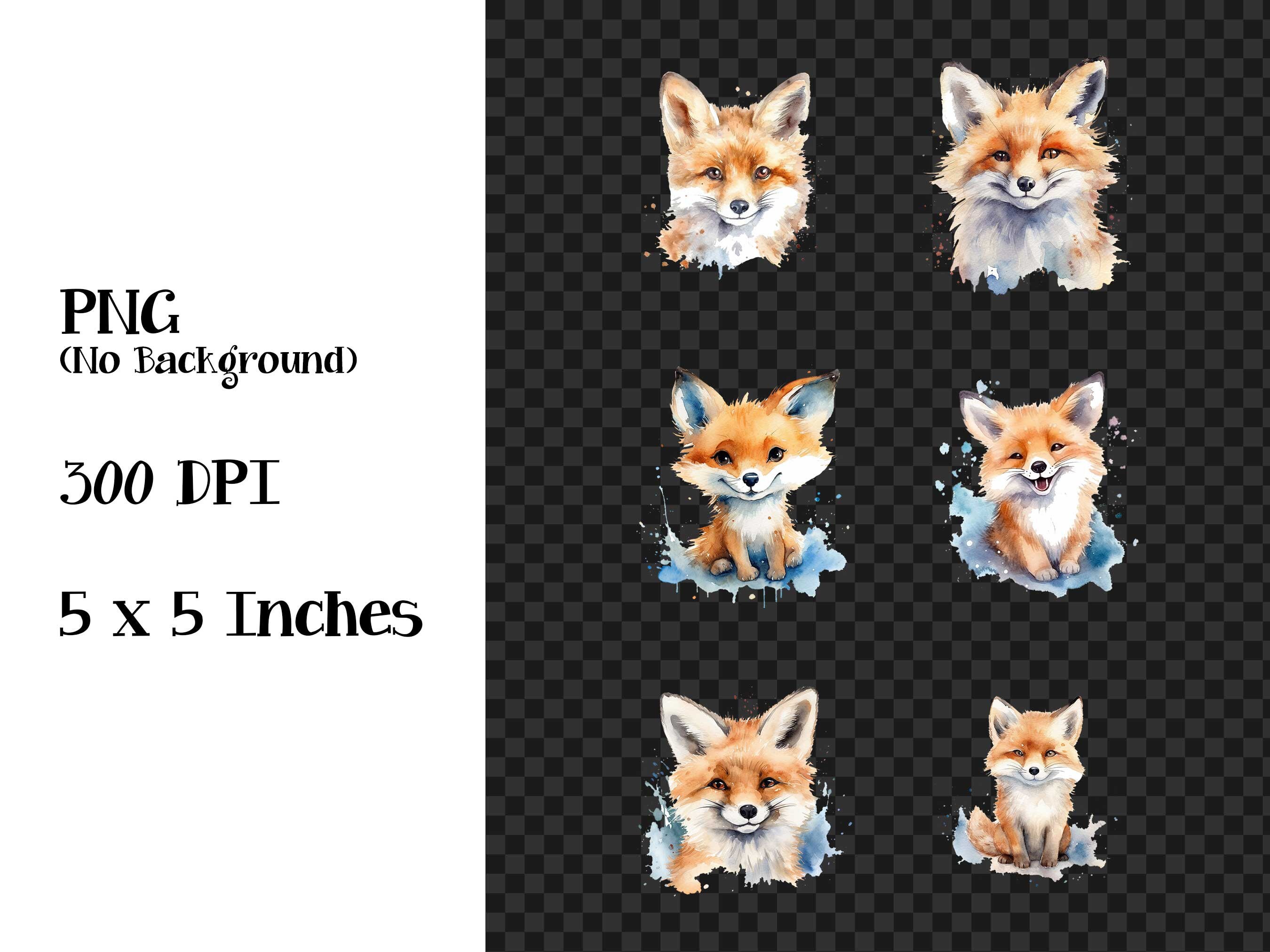 Watercolor Fox Smile PNG Fox Clipart Fox Illustration - Etsy UK