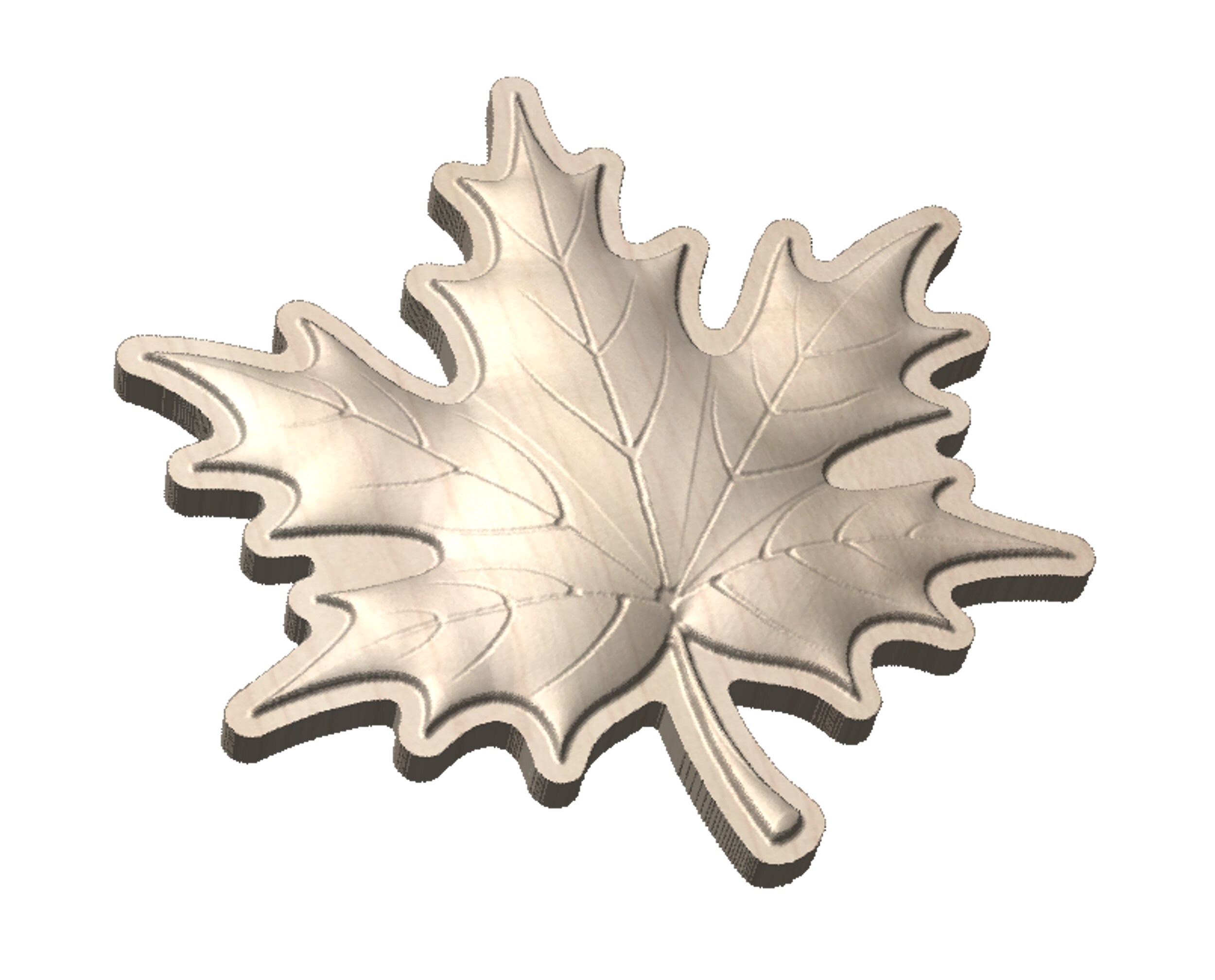 Maple Leaf 3D Tray, Dish, CNC File, Vectric Aspire 11.5, Vectric Vcarve ...