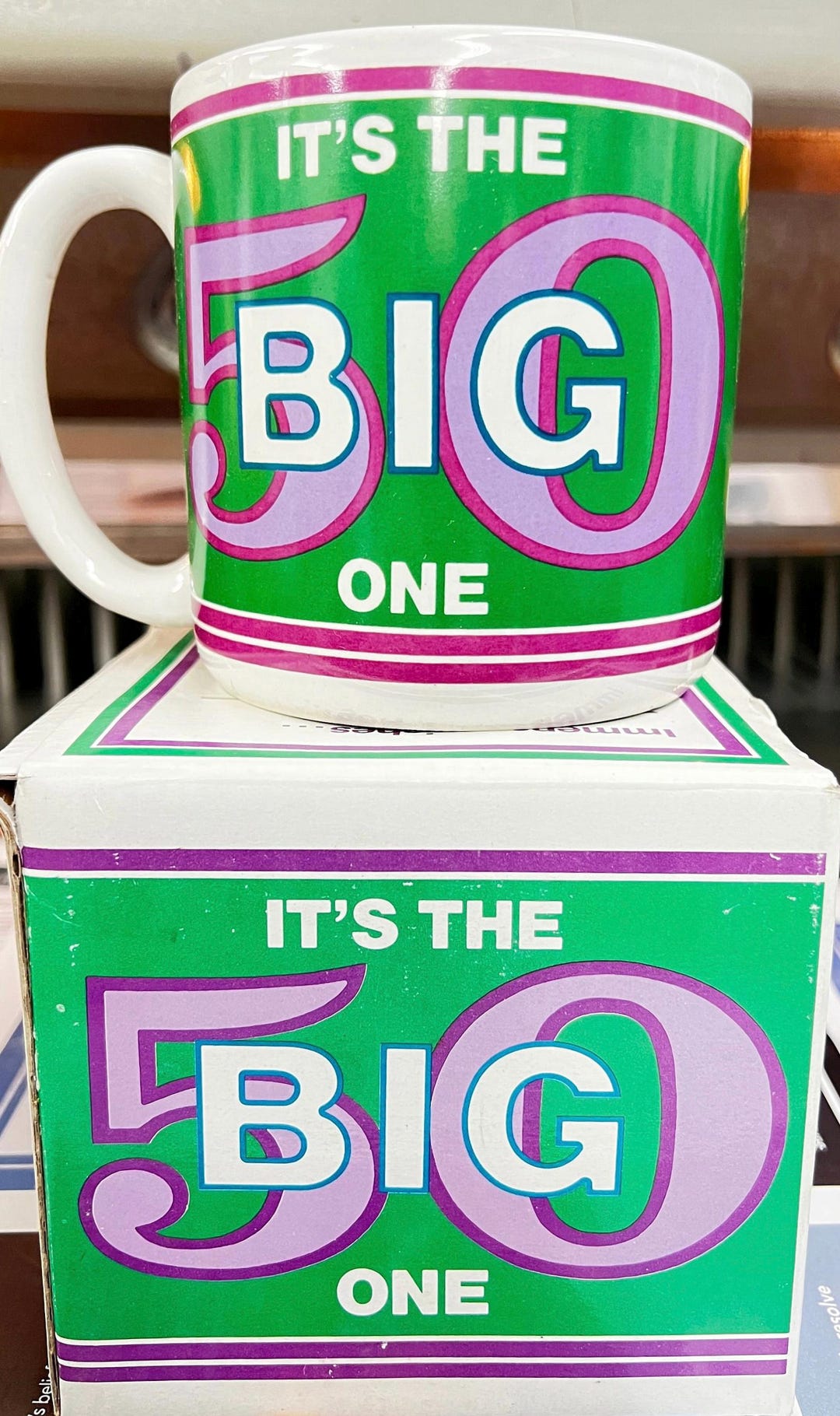 50th Birthday Coffee Mug, It's the Big One, Coffee Cup, Vintage 1980's ...
