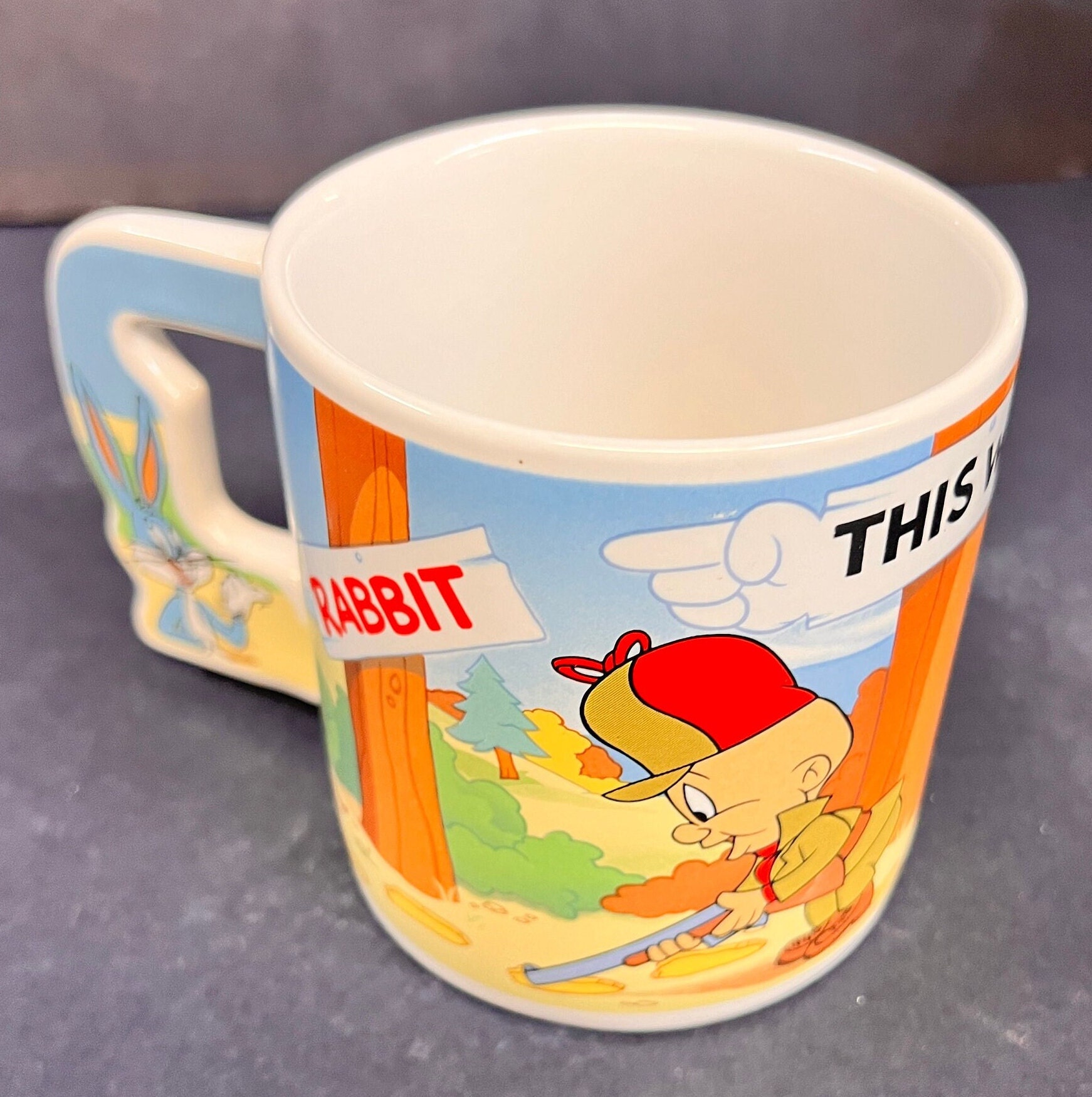 Coffee Cup Bugs Bunny Elmer Fudd and Daffy Duck Coffee Mug - Etsy