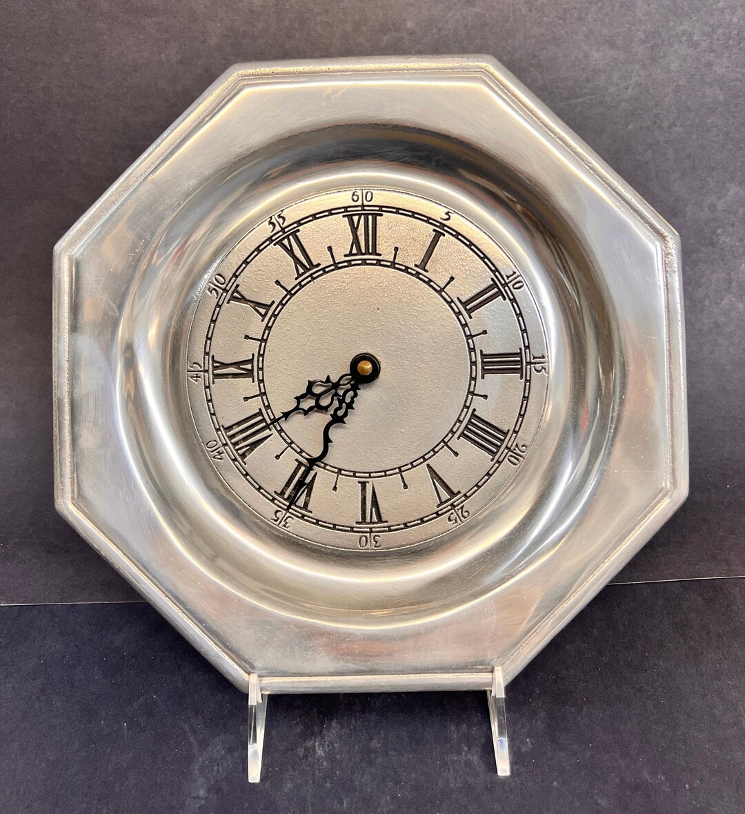 Pewter Wall Clock Vintage 1980's, New, Never Used _see Similar Pewter ...