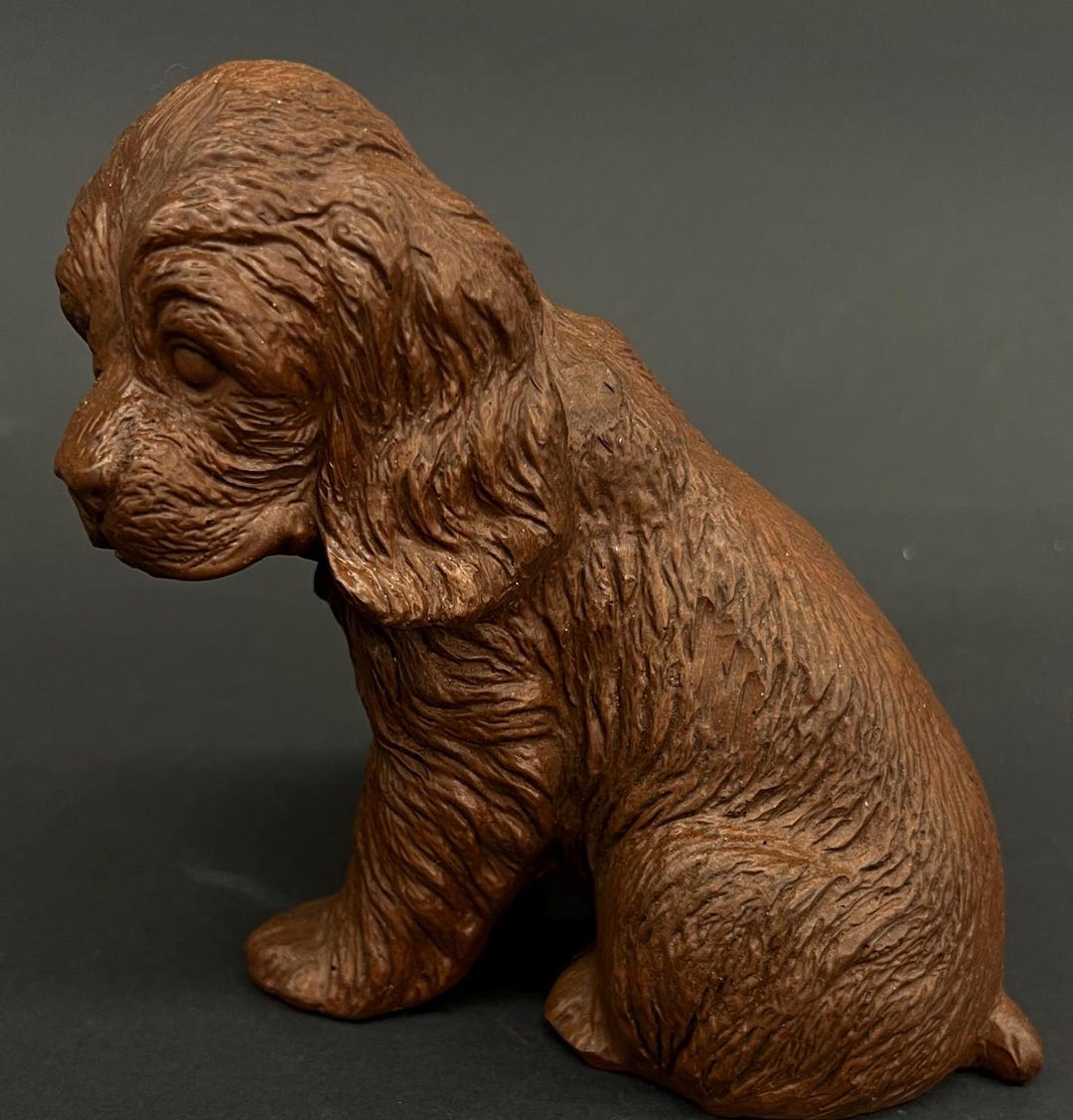 Dog Sculpture Made From Crushed Pecan Shells , Brand New, Vintage Late ...