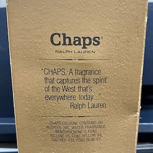 Chaps Ralph Lauren 6oz Cologne, Fragrance 6 Fluid Ounces. New Never ...