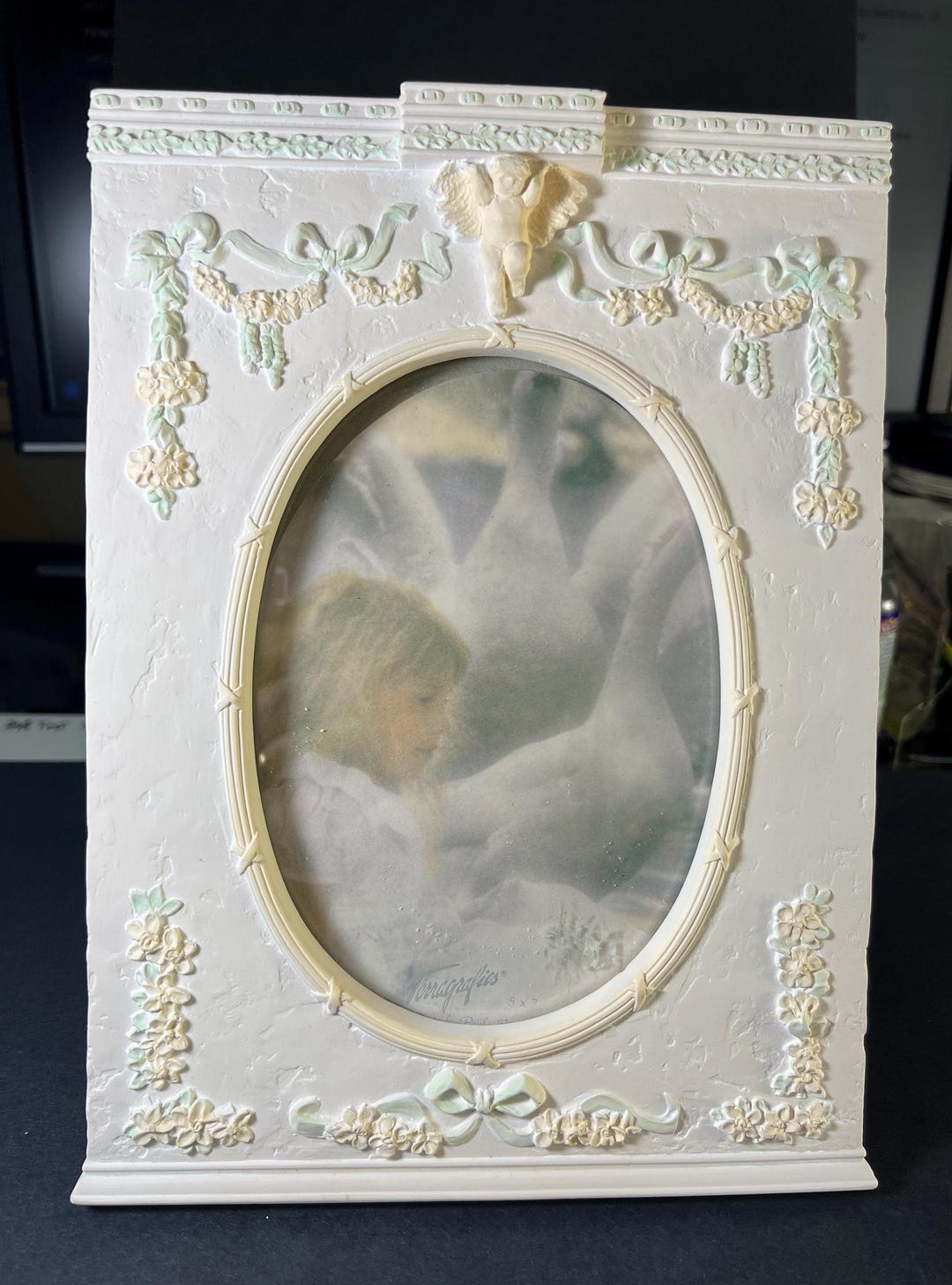 Cherub Picture Frame by Terragraphics, Absolutely Beautiful, Vintage ...