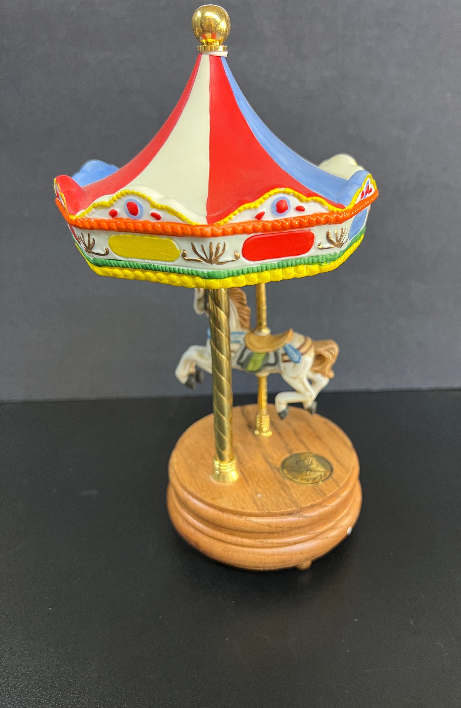 Musical Horse Carousel, Beautifully Painted, Plays "it’s a Small World ...