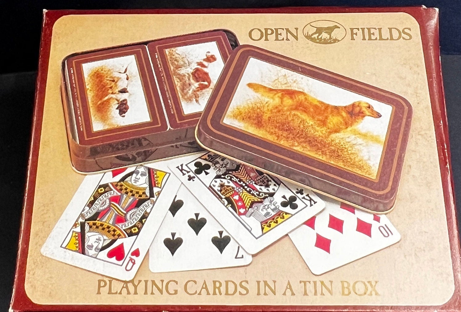 Playing Cards Open Field, ENESCO Playing Cards in a Tin Box - 2 Decks ...