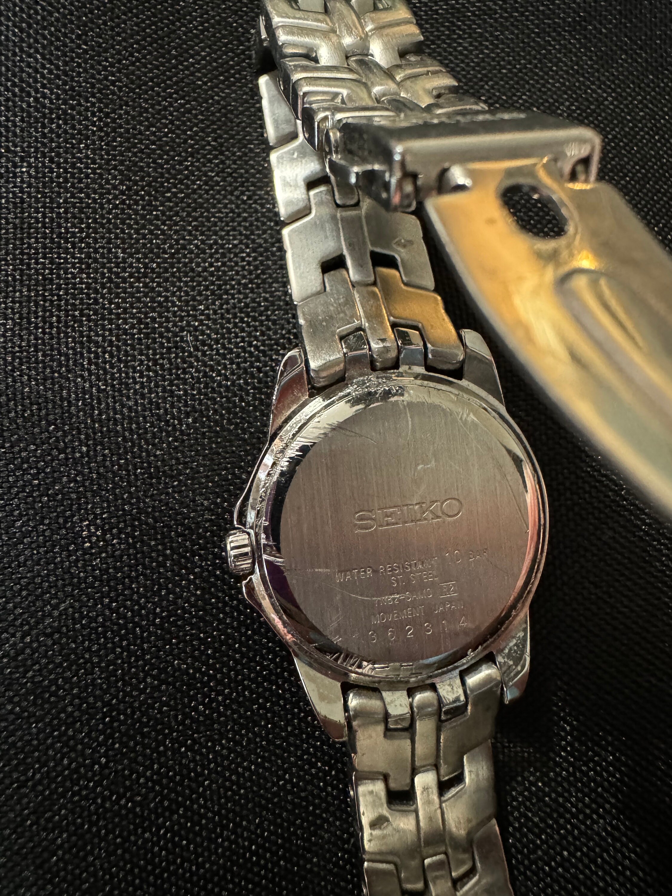 Seiko With Black Face and Diamond Accents - Etsy