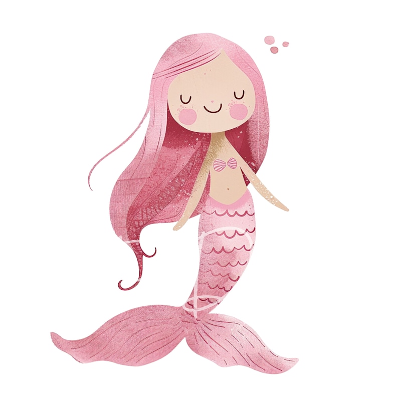 Pink Mermaid Clipart 40 High Quality Pngs Digital Planner, Junk ...