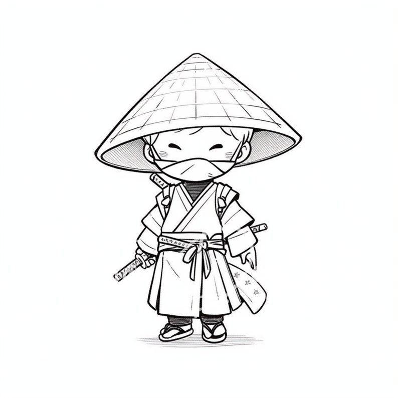 Little Samurai Clipart 40 High Quality JPG Digital - Etsy