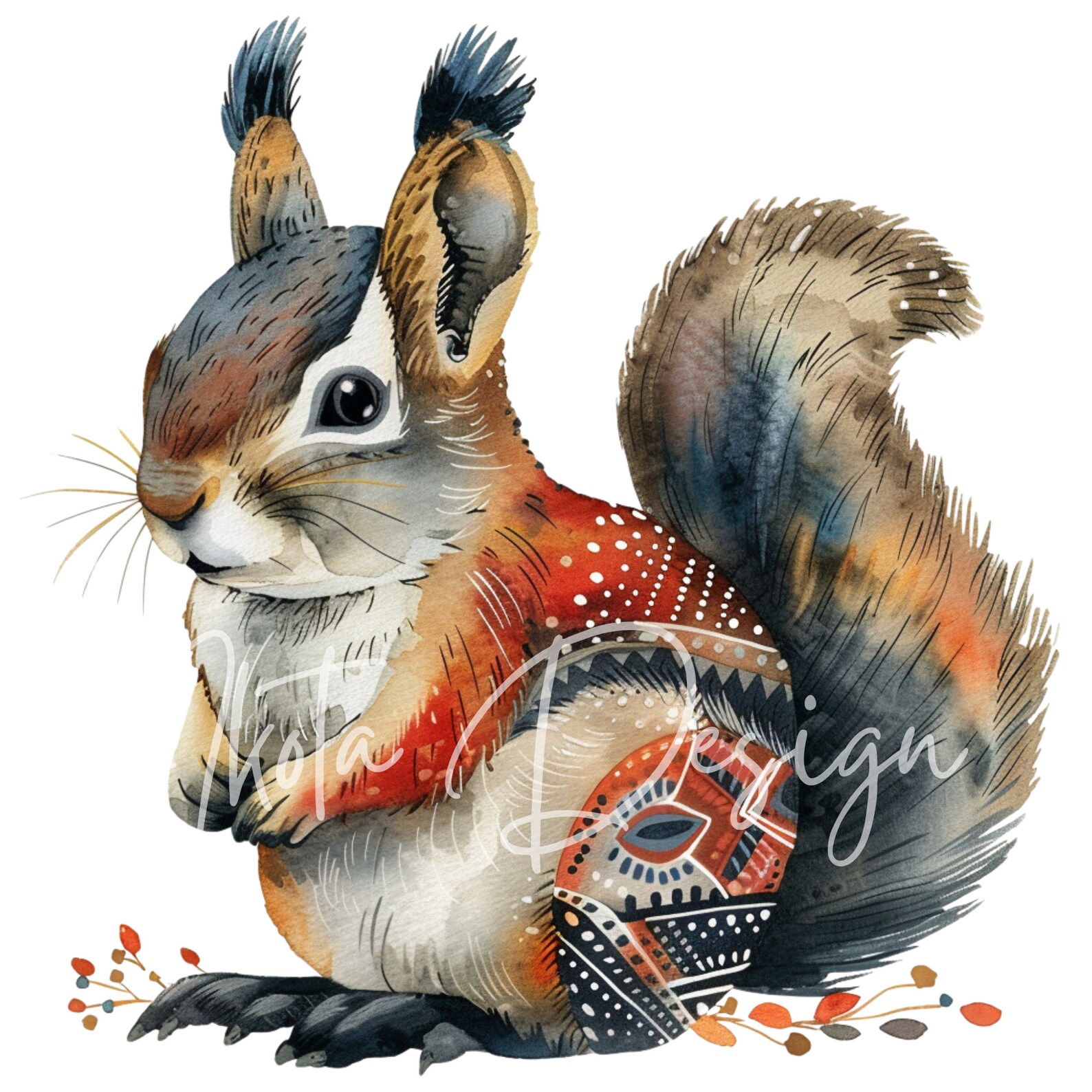 Tribal Squirrel Clipart - 40 High Quality Pngs - Digital Planner, Junk ...