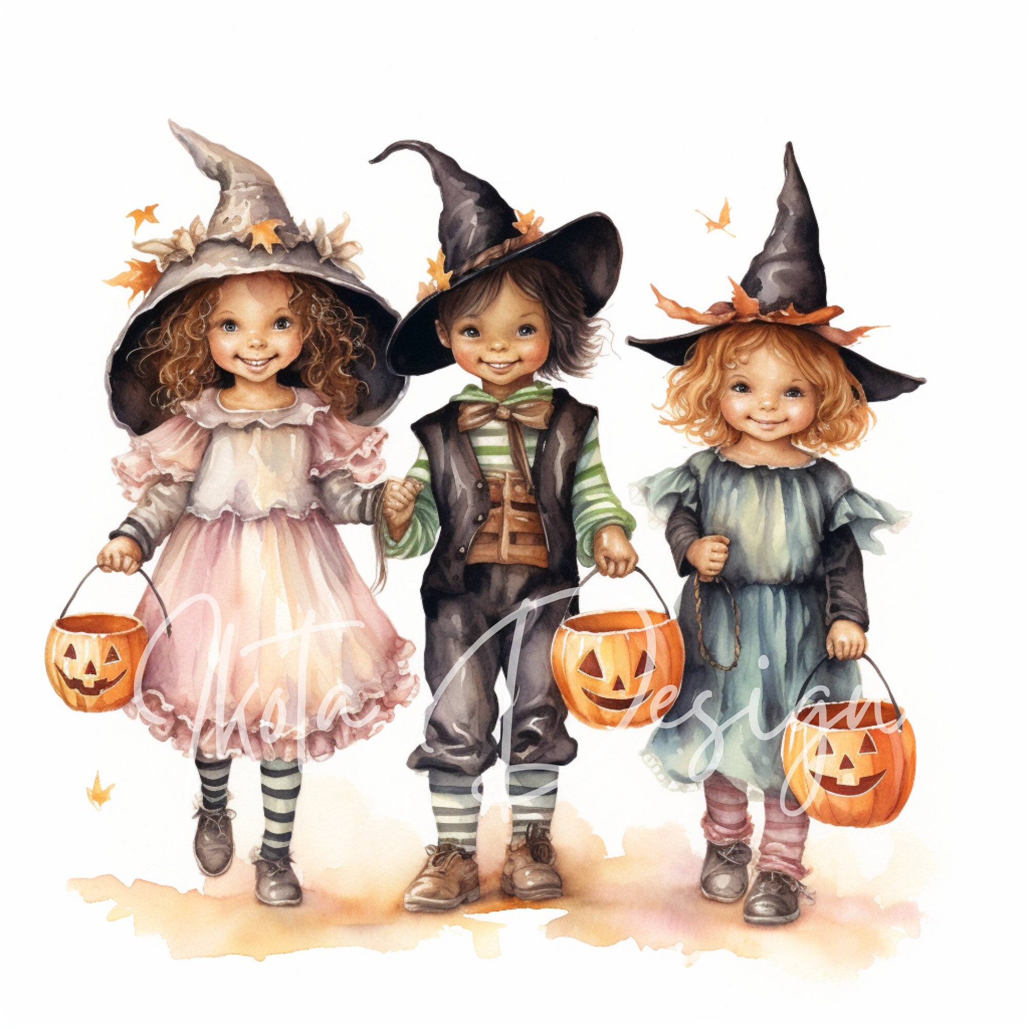 Trick-or-treaters Clipart 40 High Quality Jpgs Digital - Etsy