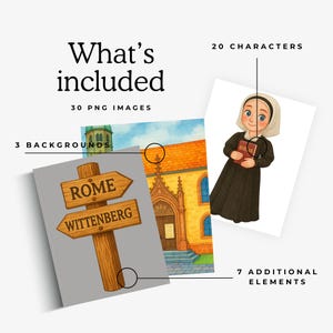 Protestant Reformation Clipart Bundle, Christian Bible Character ...