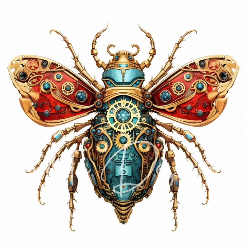 Steampunk Bug Clipart 40 High Quality JPG Digital Planner - Etsy