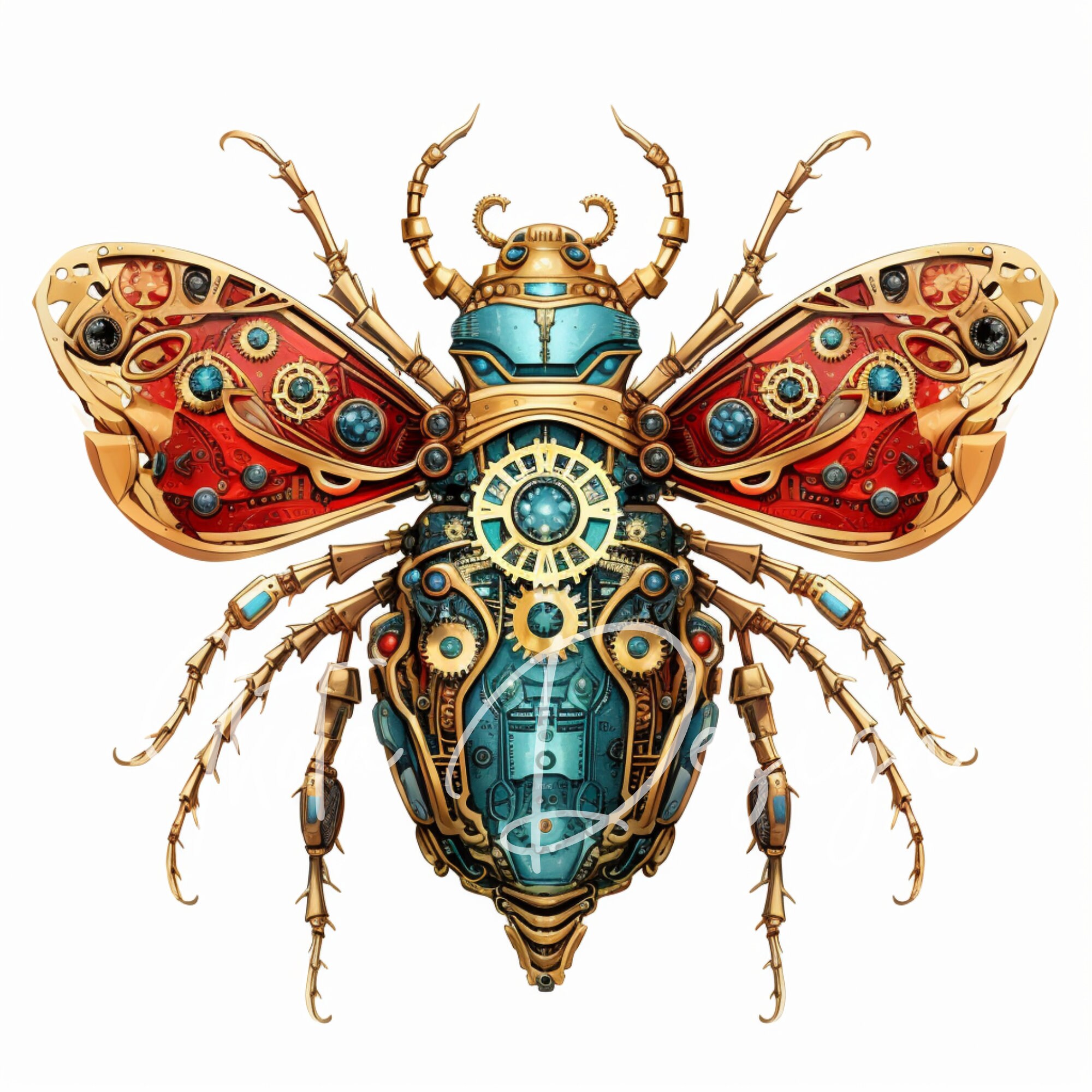 Steampunk Bug Clipart - 40 High Quality JPG - Digital Planner, Junk ...