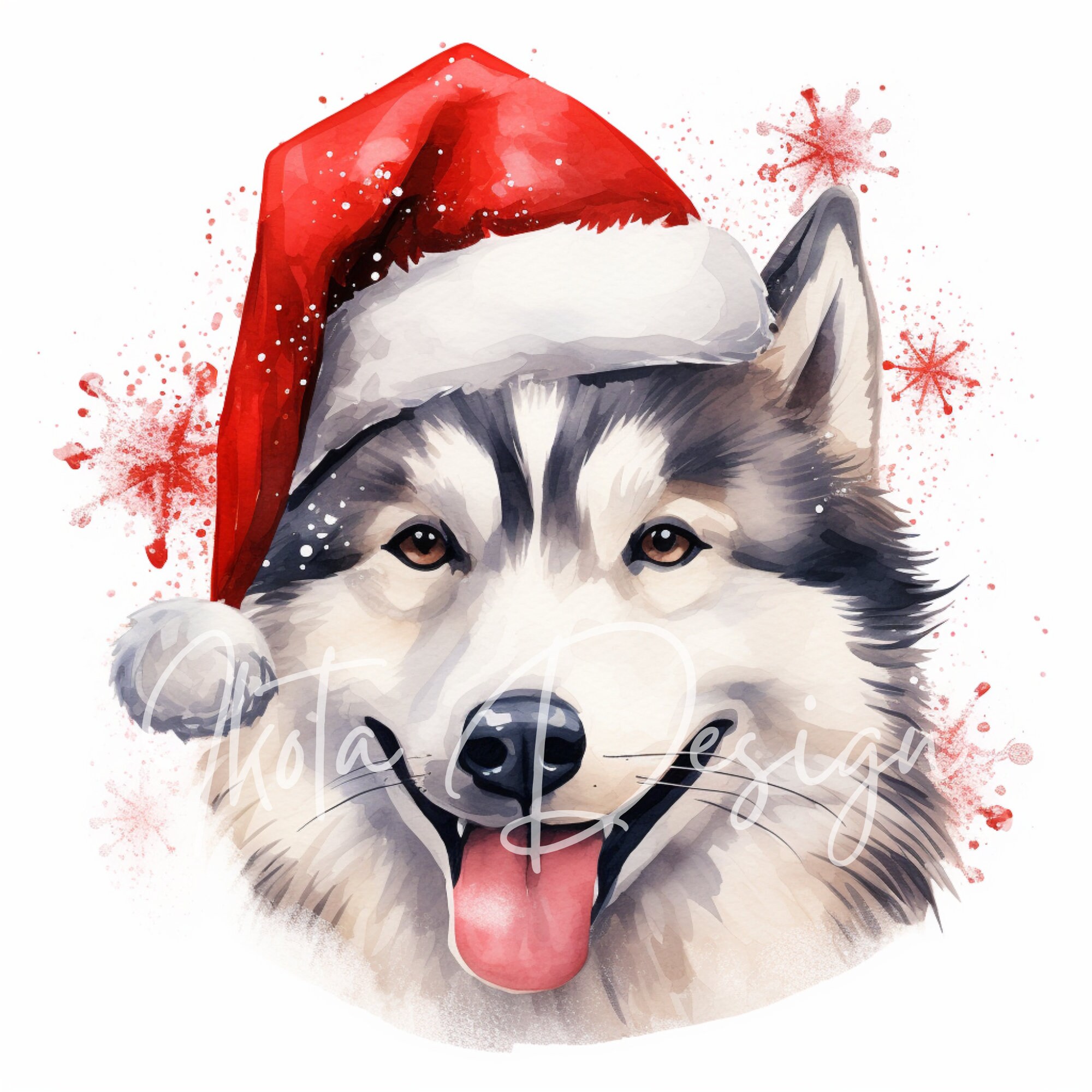Christmas Husky Dog Clipart 40 High Quality Jpgs Digital Planner, Junk ...
