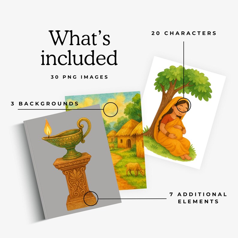 Ancient India Watercolor Clipart Bundle, Traditional Indian Character ...
