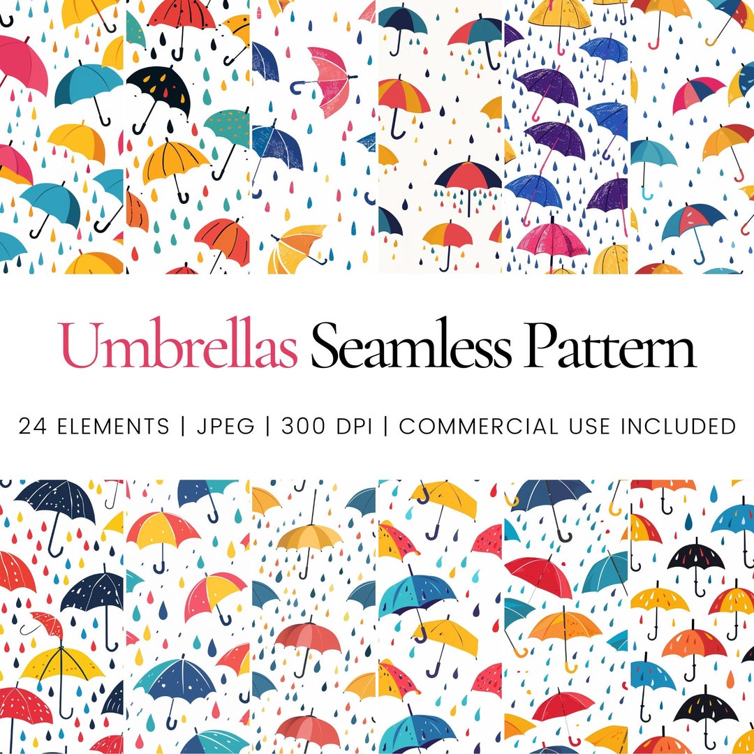 Umbrellas Digital Papers, Seamless Repeat Pattern, Background, Tumbler ...