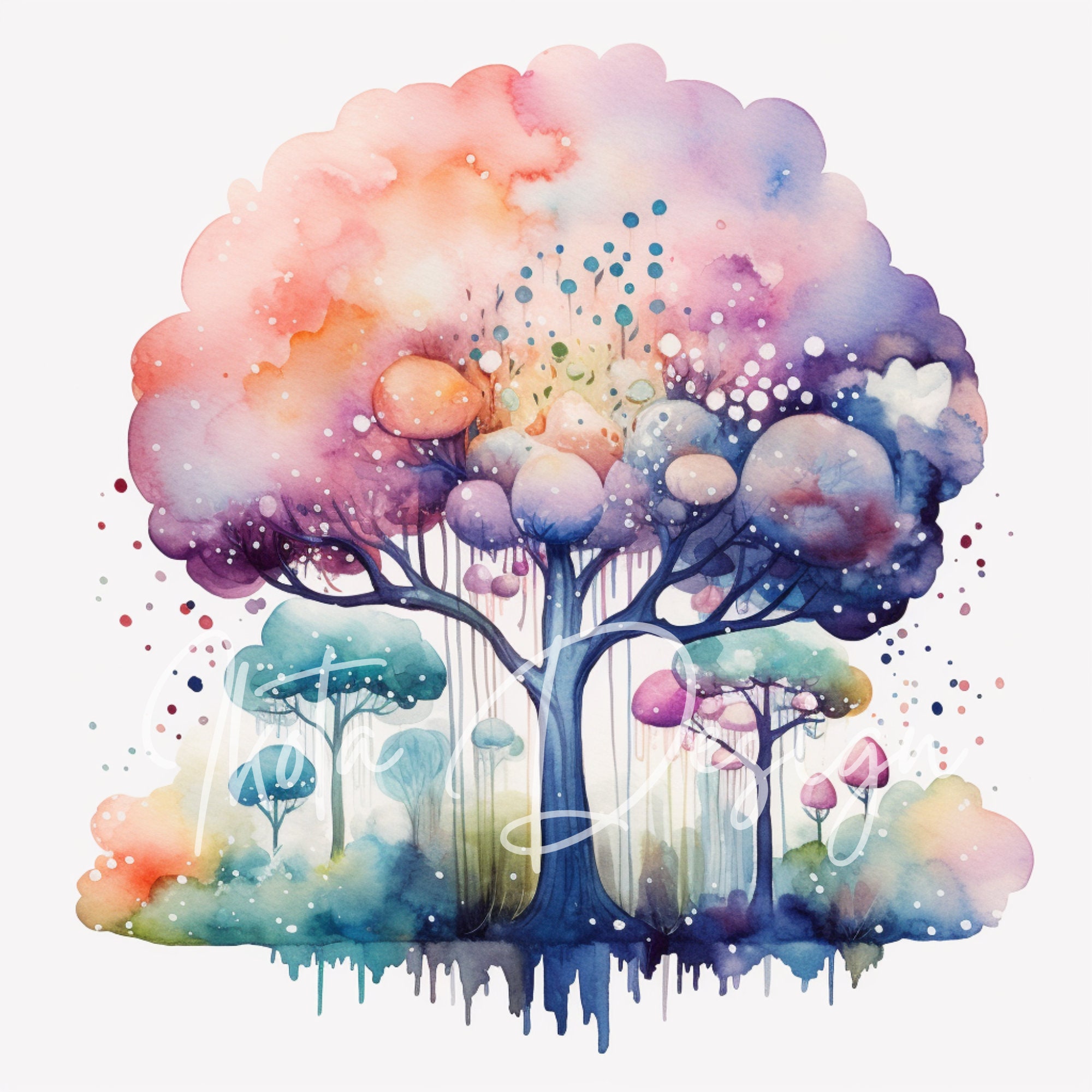 Magical Trees Clipart 40 High Quality Jpgs Digital Planner, Junk ...