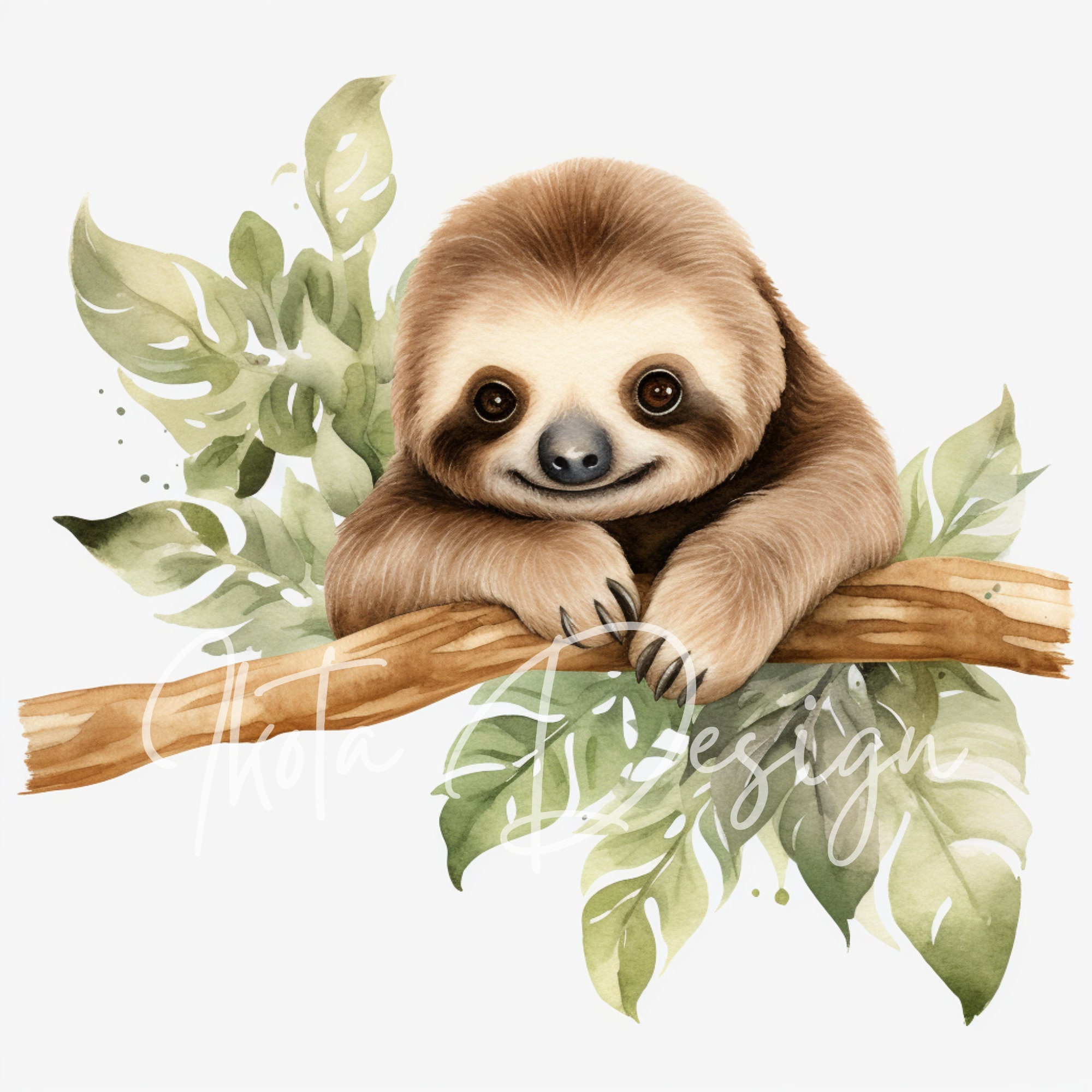 Adorable Cute Sloth Clipart 40 High Quality Jpgs Digital Planner, Junk ...